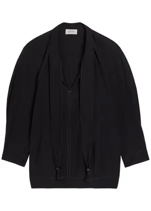 LEMAIRE Scarf-effect Cotton Blouse - Black