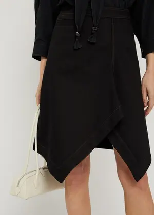 LEMAIRE Asymmetrical Denim Mini Skirt - Black