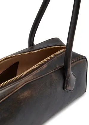 Alaïa Le Teckel Medium Grained Leather Shoulder Bag - Dark Brown