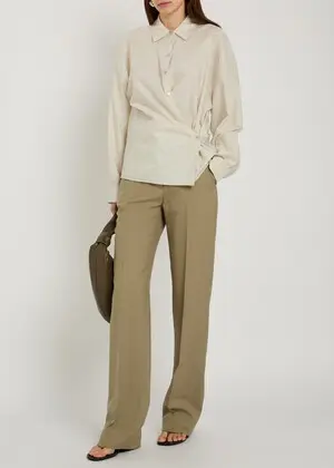 LEMAIRE Twisted Cotton-blend Poplin Shirt - Cream