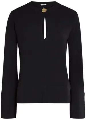JOSEPH Fabiola Keyhole Jersey Blouse