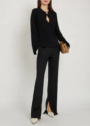 JOSEPH Fabiola Keyhole Jersey Blouse