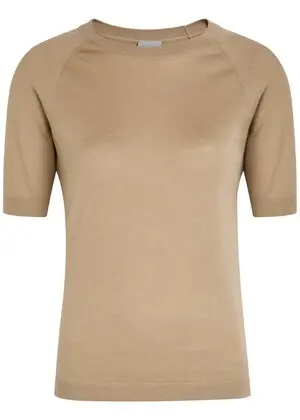 Max Mara Striped Wool And Cashmere-blend T-shirt