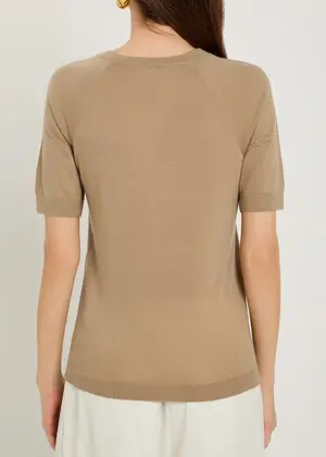 Max Mara Striped Wool And Cashmere-blend T-shirt