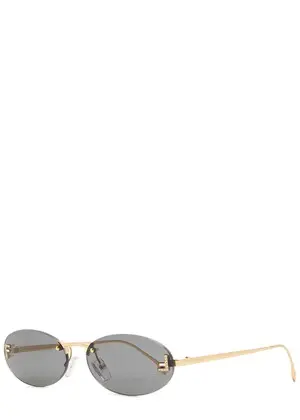 Fendi Rimless Oval-frame Sunglasses - Gold
