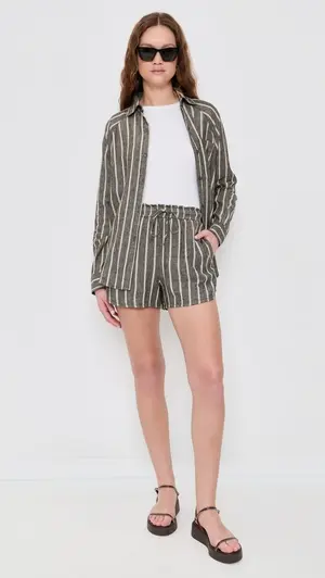 Z Supply Striped Linen Shorts