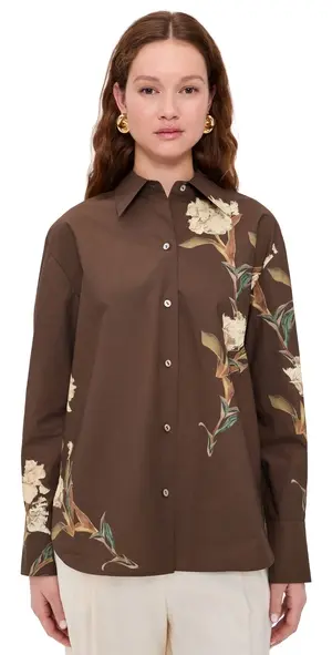 Vince Floral Print Button-down Shirt