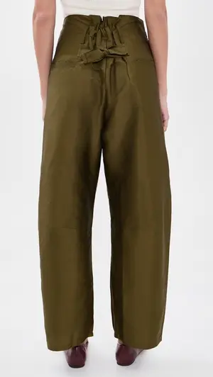 Chan Luu Techno Taffeta Barrel Pants - Olive