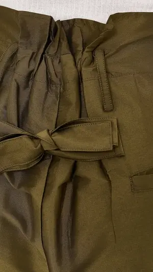 Chan Luu Techno Taffeta Barrel Pants - Olive