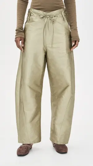Chan Luu Techno Taffeta Barrel Pants - Sage