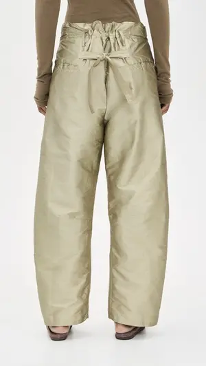Chan Luu Techno Taffeta Barrel Pants - Sage