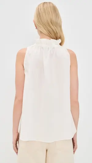 Caroline Constas Addy Sleeveless Tie Blouse