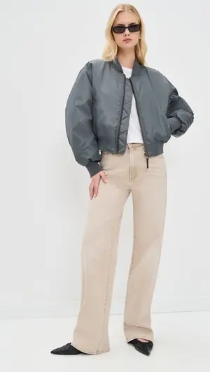 ANINE BING Cropped Leon Bomber