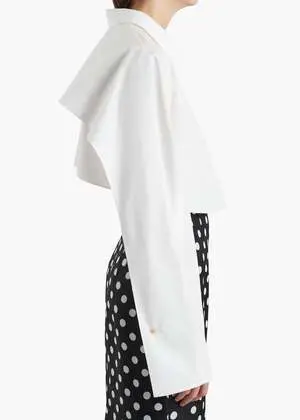 Khaite Fritz Long-sleeve Poplin Top - Chalk