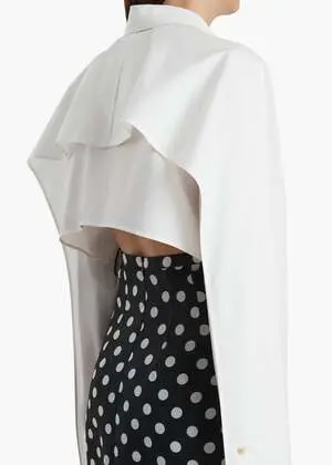 Khaite Fritz Long-sleeve Poplin Top - Chalk