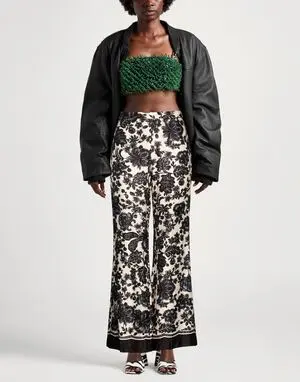 Sandro Floral Print Wide Leg Pants