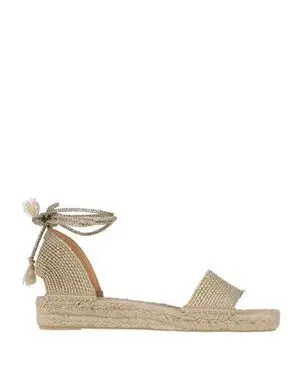 CastaÑer Espadrille Sandals With Ankle Ties - Gold