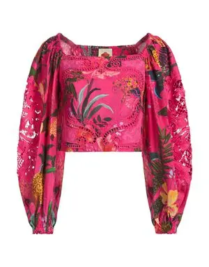 Farm Rio Cotton Crop Top - Pink