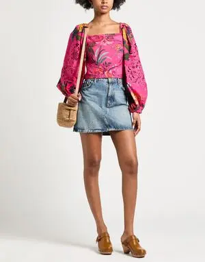 Farm Rio Cotton Crop Top - Pink