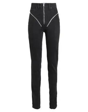 MUGLER Straight Leg Jeans With Leather Trim