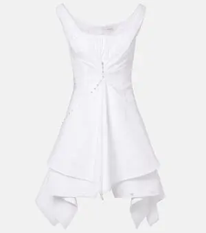 Alexander McQueen Asymmetric Cotton Minidress