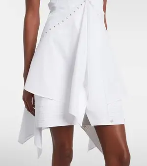 Alexander McQueen Ruffled Cotton Mini Dress - White