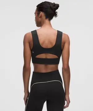 Lululemon Wunder Train Piped Sports Bra - Black/light Ivory