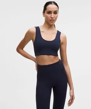 Lululemon Wunder Train Piped Sports Bra - True Navy/burgundy Bay