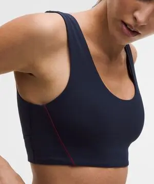 Lululemon Wunder Train Piped Sports Bra - True Navy/burgundy Bay
