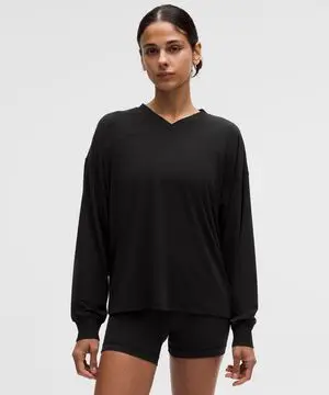 Lululemon Jersey Training V-neck Long-sleeve Shirt - Black