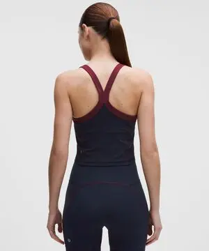 Lululemon Wunder Train Piped Strappy Tank Top - True Navy/burgundy Bay