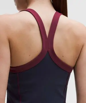 Lululemon Wunder Train Piped Strappy Tank Top - True Navy/burgundy Bay