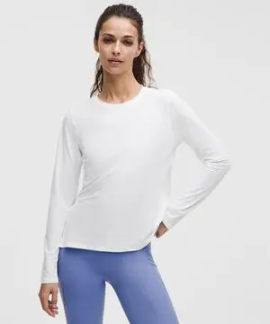 Lululemon Side-ruched Running Long-sleeve Shirt - White