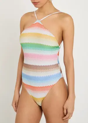 Missoni Zigzag Metallic-knit Triangle Bikini