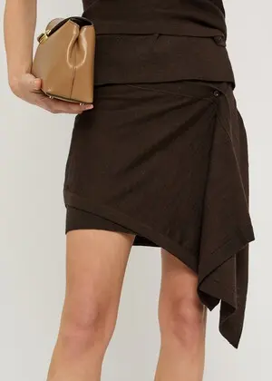 LEMAIRE Buttoned Draped Mini Skirt