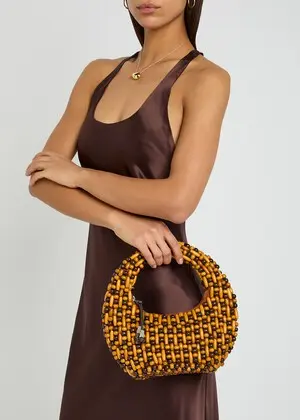 Staud Reef Beaded Top Handle Bag