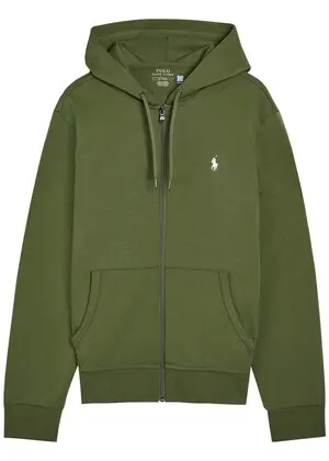 Polo Ralph Lauren Hooded Cotton-blend Sweatshirt - Olive