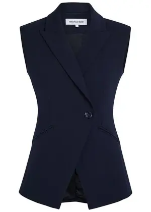 Veronica Beard Ciel Crepe Vest - Navy