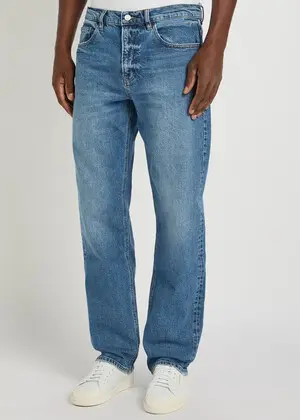 FRAME The Straight-leg Stretch-denim Jeans - Light Blue