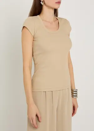 JOSEPH Ribbed Stretch-cotton Top