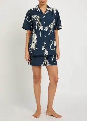 Olivia Von Halle Emeli Printed Cotton-blend Pyjama Set