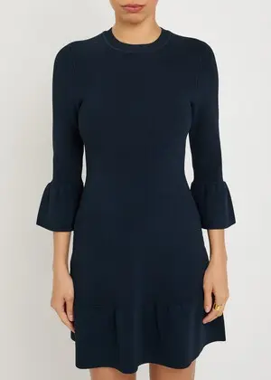 Veronica Beard Portia Knit Mini Dress - Navy