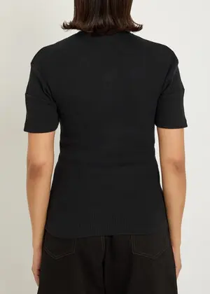 LEMAIRE Ribbed Cotton-blend Top - Black
