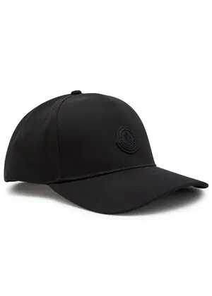 Moncler Logo-appliquéd Cotton Cap - Black