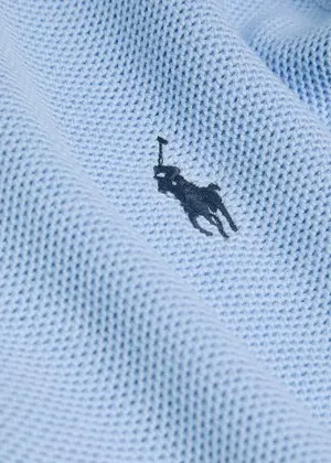 Polo Ralph Lauren Logo Half-zip Cotton Jumper - Light Blue