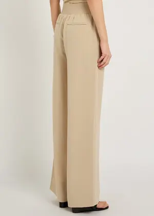 JOSEPH Nour Wide-leg Satin-twill Trousers - Beige