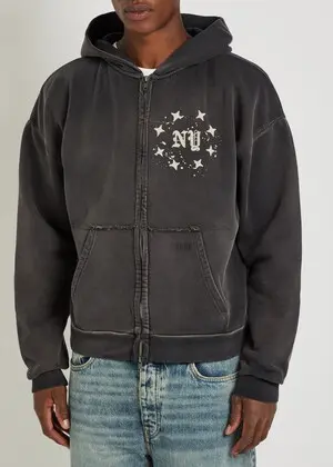 DUKE + DEXTER Paint Splatter Print Cotton Sweatshirt