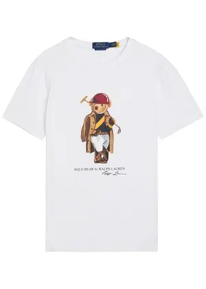 Polo Ralph Lauren Golf Bear-print Cotton T-shirt - White
