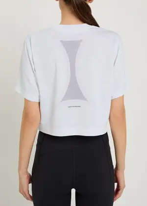 On Logo Jersey Crop T-shirt - White