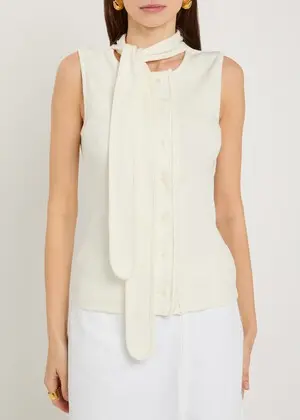 LEMAIRE Scarf-effect Cotton-blend Top